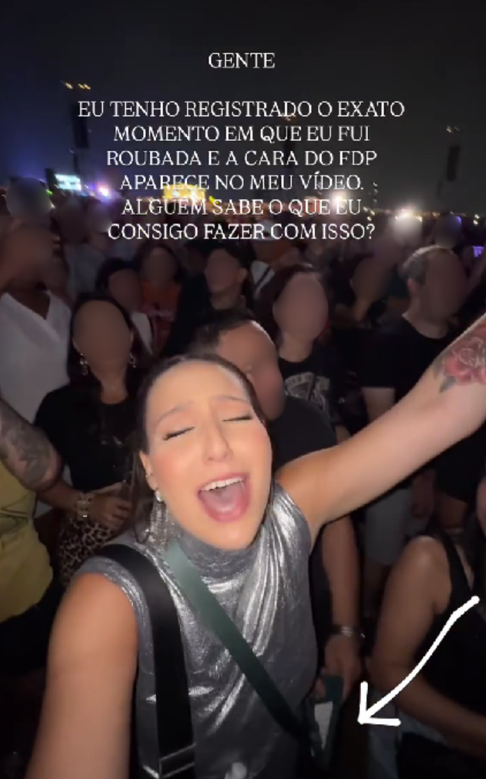 Influenciadora grava o momento em que é furtada no 'Lolla' | Enfoco - O ...